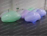 China LED Inflatable Hanging Cloud Balloon 1.8m Width White PVC for Event Stage Decoration for sale