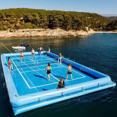 China Portable Inflatable Pickleball Court 18x9m PVC Floating Water Sport Platform for Sea Games for sale