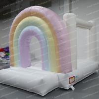 China Commercial Rainbow Mini Bouncy Castle 3x3x2.8m Inflatable Wedding Party Bouncer Outdoor Event Bounce House for sale