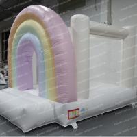 China Commercial Rainbow Mini Bouncy Castle 3x3x2.8m Inflatable Wedding Party Bouncer Outdoor Event Bounce House for sale