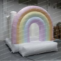 China Commercial Rainbow Mini Bouncy Castle 3x3x2.8m Inflatable Wedding Party Bouncer Outdoor Event Bounce House for sale