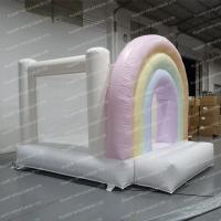 China Commercial Rainbow Mini Bouncy Castle 3x3x2.8m Inflatable Wedding Party Bouncer Outdoor Event Bounce House for sale