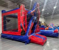 China Commercial Inflatable Spiderman Bouncy Castle with Slide 5m x 5m 0.55mm PVC for sale
