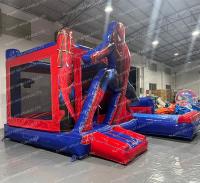 China Commercial Inflatable Spiderman Bouncy Castle with Slide 5m x 5m 0.55mm PVC for sale