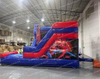 China Commercial Inflatable Spiderman Bouncy Castle with Slide 5m x 5m 0.55mm PVC for sale