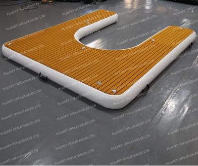 China Inflatable Yacht Dock 4x4m Heavy Duty Drop Stitch Floating Platform for Jet Ski Swimming Sunbathing for sale