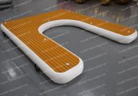 China Inflatable Yacht Dock 4x4m Heavy Duty Drop Stitch Floating Platform for Jet Ski Swimming Sunbathing for sale