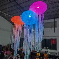 China Custom Color Changing LED Hanging Inflatable Jellyfish Balloon 1m Dia 2.5m H with Remote Control for sale