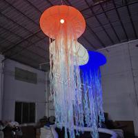 China Custom Color Changing LED Hanging Inflatable Jellyfish Balloon 1m Dia 2.5m H with Remote Control for sale
