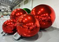 China Giant Double Layer PVC Inflatable Christmas Mirror Ball 60cm 80cm 100cm Decoration for sale