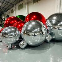 China Giant Double Layer PVC Inflatable Christmas Mirror Ball 60cm 80cm 100cm Decoration for sale