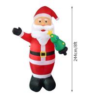 China 8ft Christmas Inflatable Santa Claus with LED Lights for Holiday Decorations Oxford Cloth for sale