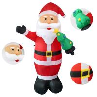 China 8ft Christmas Inflatable Santa Claus with LED Lights for Holiday Decorations Oxford Cloth for sale