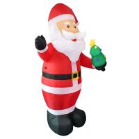 China 8ft Christmas Inflatable Santa Claus with LED Lights for Holiday Decorations Oxford Cloth for sale