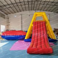 China Inflatable Water Tower Climbing Slide 8m x 4.5m x 5m H with 0.65mm PVC Tarpaulin for sale