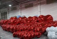 China Double Layer Reflective PVC Mirror Heart Balloon 1m Diameter for Event Decoration for sale