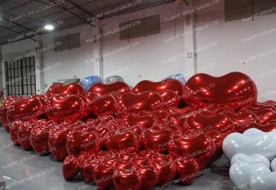 China Double Layer Reflective PVC Mirror Heart Balloon 1m Diameter for Event Decoration for sale