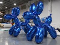 China Custom Inflatable Mirror Dog Balloon 3m Silver Chrome PVC Party Decoration for sale