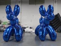 China Custom Inflatable Mirror Dog Balloon 3m Silver Chrome PVC Party Decoration for sale