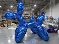 China Custom Inflatable Mirror Dog Balloon 3m Silver Chrome PVC Party Decoration for sale