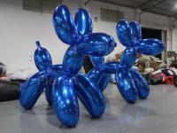 China Custom Inflatable Mirror Dog Balloon 3m Silver Chrome PVC Party Decoration for sale