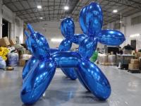 China Custom Inflatable Mirror Dog Balloon 3m Silver Chrome PVC Party Decoration for sale