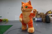 China Giant Custom Plush Advertising Orange Inflatable Cat 3m Height for Decoration for sale