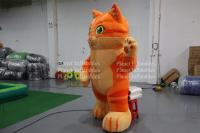 China Giant Custom Plush Advertising Orange Inflatable Cat 3m Height for Decoration for sale