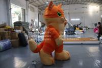China Giant Custom Plush Advertising Orange Inflatable Cat 3m Height for Decoration for sale