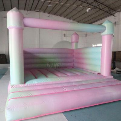China PVC White Inflatable Bounce House 3x3m Commercial Rainbow Jumping Castle for Kids for sale