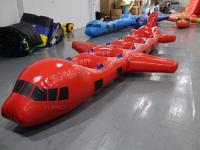 China Inflatable Airplane Hole Race Game Outdoor Team Building Toy 0.65mm PVC Custom Size for sale