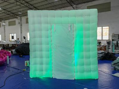 China Inflatable Photo Booth Tent 2.5x2.5x2.5m with Colorful LED Lights 360 Backdrop for sale