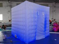 China Inflatable Photo Booth Tent 2.5x2.5x2.5m with Colorful LED Lights 360 Backdrop for sale