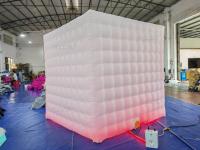 China Inflatable Photo Booth Tent 2.5x2.5x2.5m with Colorful LED Lights 360 Backdrop for sale