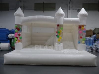 China Luxury White Inflatable Combo Bounce House Slide for Backyard for sale