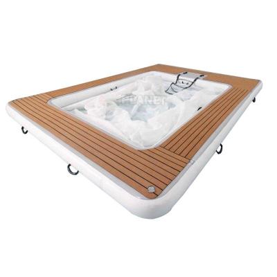 China EVA Inflatable Yacht Pool 4x3m with Anti Jellyfish Net for Ocean Swimming for sale