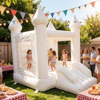 China Wholesale White Inflatable Bouncy Castle 3x2.5x2.5m PVC Tarpaulin Kids Party Bounce House for sale