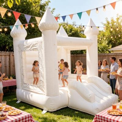 China Wholesale White Inflatable Bouncy Castle 3x2.5x2.5m PVC Tarpaulin Kids Party Bounce House for sale