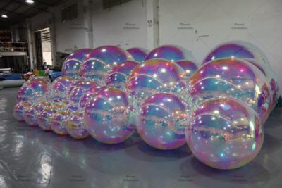 China Hanging Inflatable Mirror Ball 60cm Reflective Iridescent Sphere for Wedding Event Decoration for sale