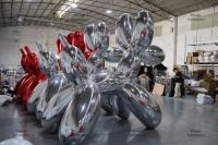 China Custom Giant Inflatable Mirror Dog 3m Reflective PVC Cartoon Model for Outdoor Event Decor for sale