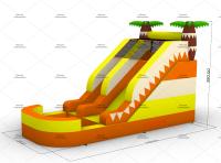 China Mini Inflatable Water Slide with Pool 6.3x2.85x3.8m PVC Tarpaulin for Kids Party for sale