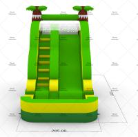 China Custom Kids Palm Tree Mini Inflatable Slip and Slide Water Slide 6.3m with Pool for Backyard Fun for sale