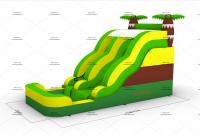 China Custom Kids Palm Tree Mini Inflatable Slip and Slide Water Slide 6.3m with Pool for Backyard Fun for sale