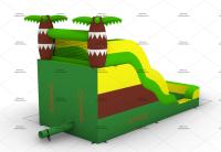 China Custom Kids Palm Tree Mini Inflatable Slip and Slide Water Slide 6.3m with Pool for Backyard Fun for sale