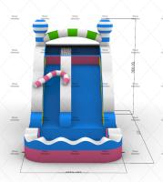 China Inflatable Water Slide with Pool 6.3m x 2.85m x 3.6m for Kids Party Bounce for sale