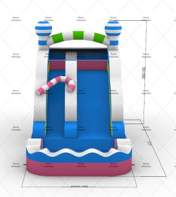 China Inflatable Water Slide with Pool 6.3m x 2.85m x 3.6m for Kids Party Bounce for sale