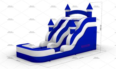 China Mini Inflatable Water Slide with Dual Lane 6x2.85x3.8m PVC Tarpaulin for Home Backyard for sale