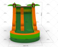 China Commercial Inflatable Water Slide 6m Double Lane with Splash Pool for Backyard Parties for sale
