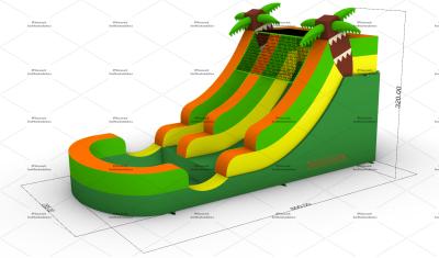 China Commercial Inflatable Water Slide 6m Double Lane with Splash Pool for Backyard Parties for sale