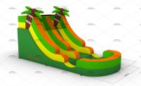 China Commercial Inflatable Water Slide 6m Double Lane with Splash Pool for Backyard Parties for sale